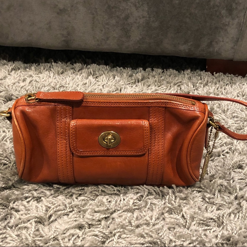 Used! Coach Mini Bag 12x4 Cognac Leather - Gem